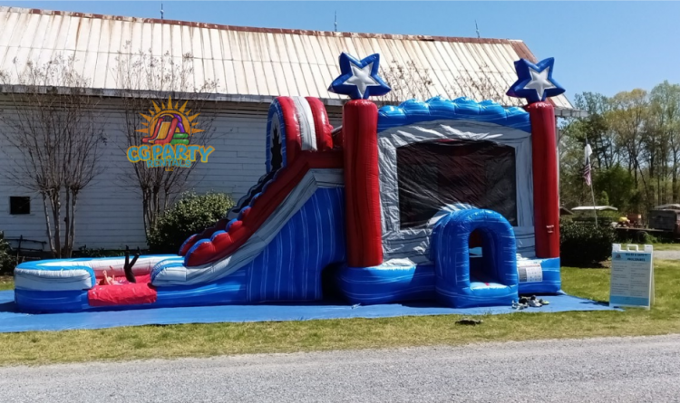 Double Lane Blazin Bounce House with Slide (Wet or Dry) - CG Party ...